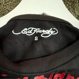 Ed Hardy | Tops | Ed Hardy Y2k Black Skull Snake Flames Graphic Cropped ...